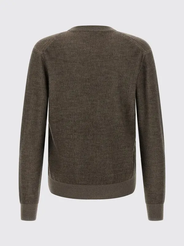 Brioni Crewneck Jumper In Wool And Cashmere With Long Sleeves And Ribbed Trims