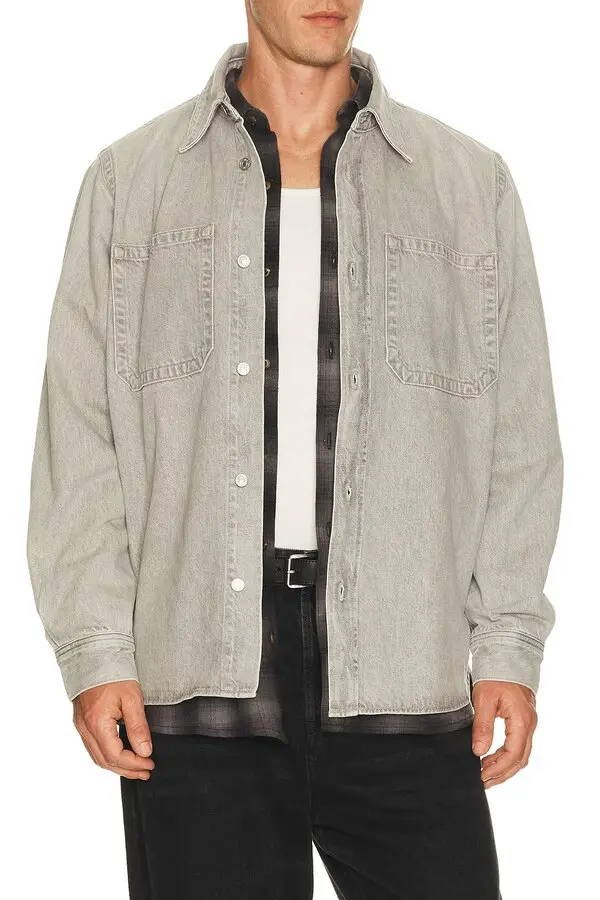 AGOLDE Craven Shirt In Grey - Digital
