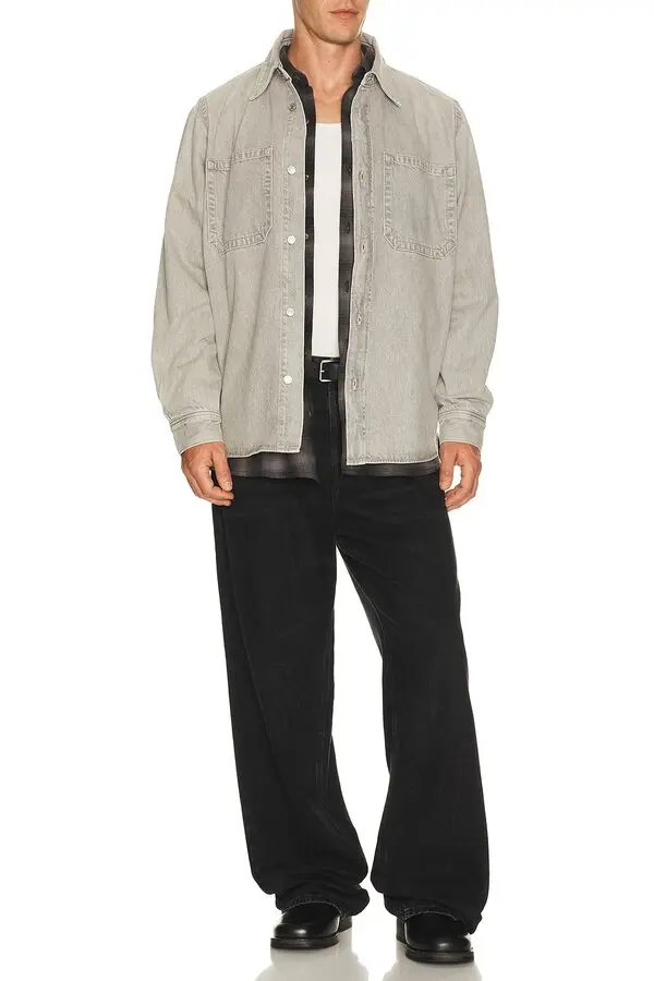 AGOLDE Craven Shirt In Grey - Digital