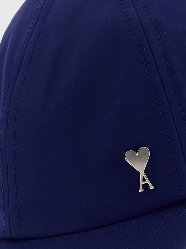 AMI Paris Contrast Logo Cotton Blend Baseball Cap - Blue