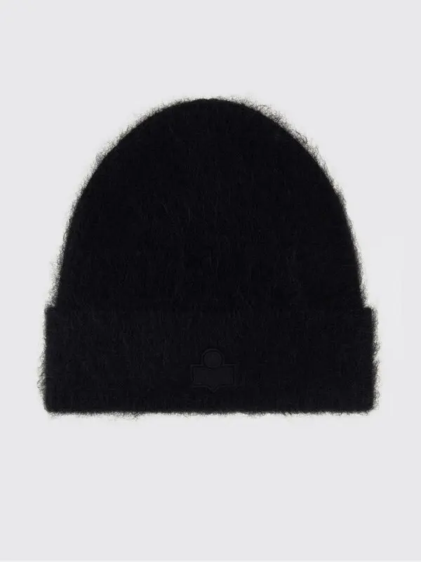 Isabel Marant Étoile Baby Alpaca Wool Beanie With Cuff And Logo - Black