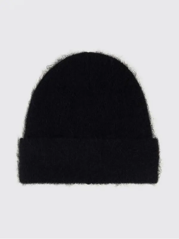 Isabel Marant Étoile Baby Alpaca Wool Beanie With Cuff And Logo - Black