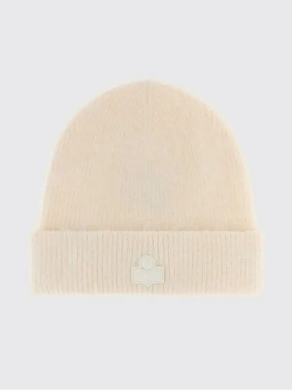Isabel Marant Étoile Baby Alpaca Wool Beanie With Cuff And Logo - Ecru