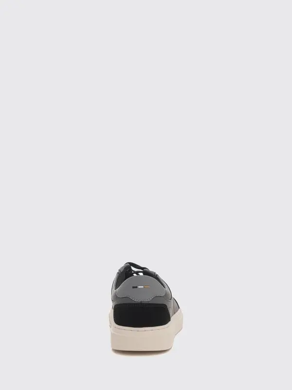 BOSS Low-top Suede And Tumbled Leather Sneakers With Bi Design