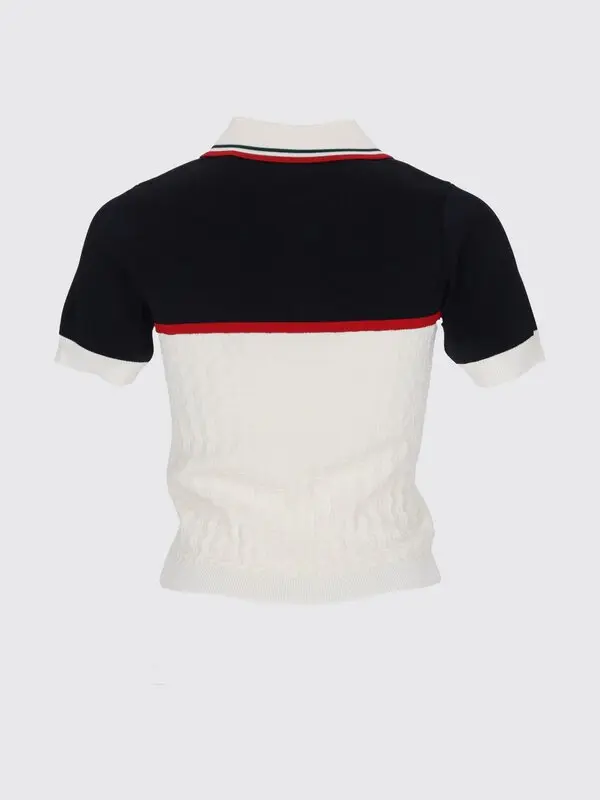 Casablanca Abstract Pattern Knitted Polo With Zip Closure