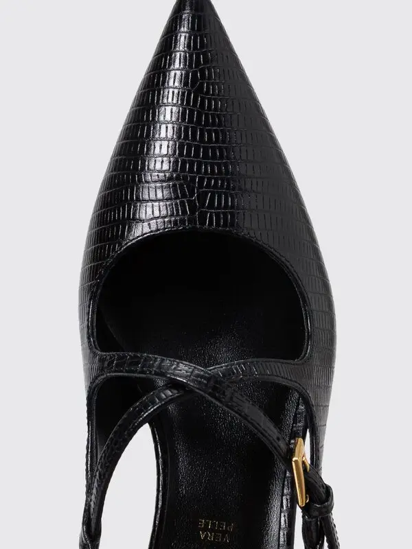 TWINSET Lizard-print Leather Slingback Pumps With Stiletto Heel