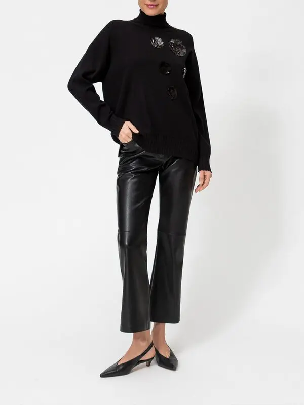 TWINSET Sequin-embellished Viscose Blend Turtleneck Jumper