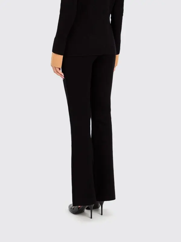 TWINSET Slim Fit Flared Knit Trousers With Mid-rise Waist