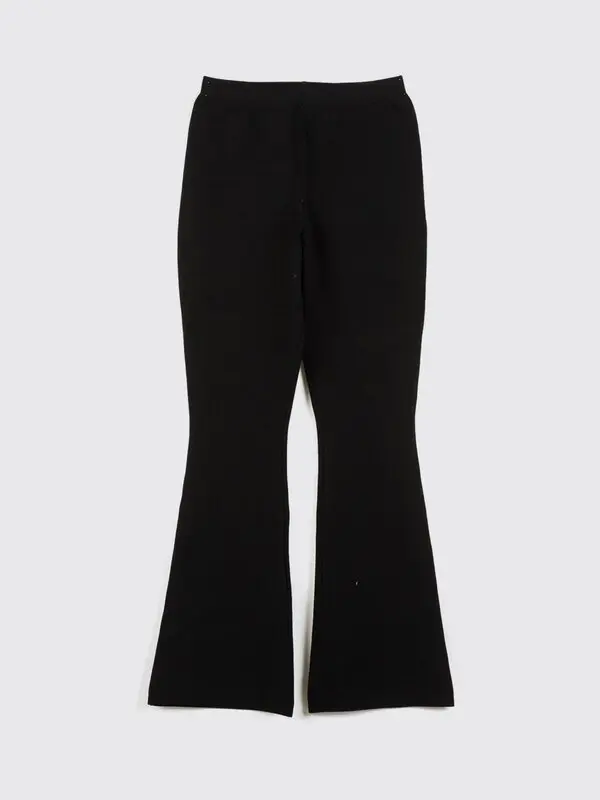 TWINSET Slim Fit Flared Knit Trousers With Mid-rise Waist
