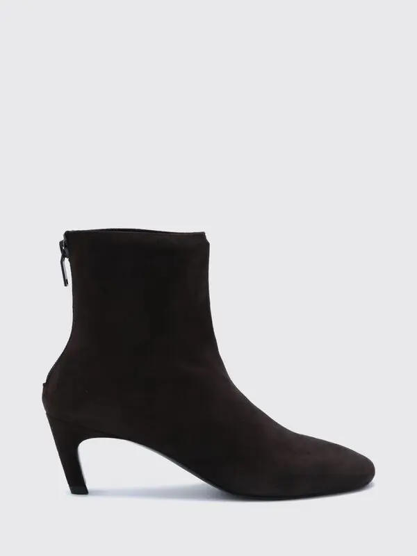 TOTEME Suede Sheep Leather Ankle Boots With Stiletto Heel And Back Zip