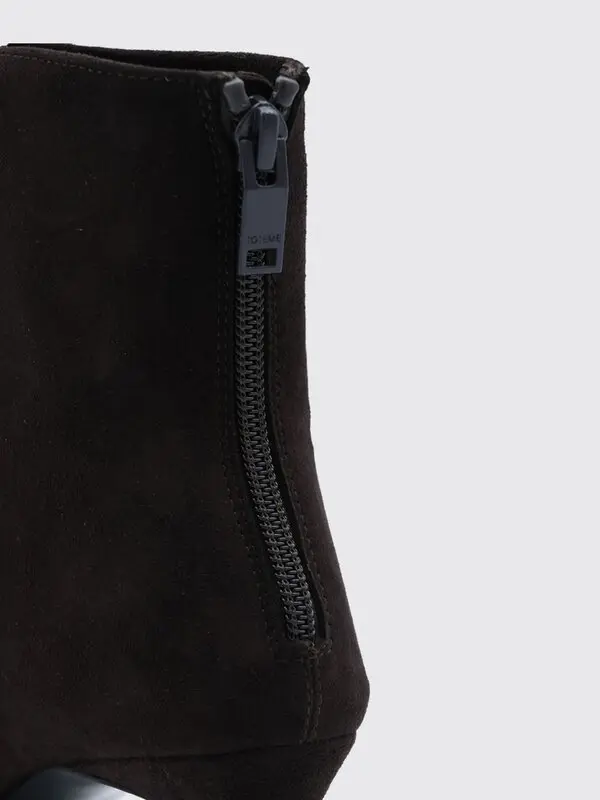 TOTEME Suede Sheep Leather Ankle Boots With Stiletto Heel And Back Zip