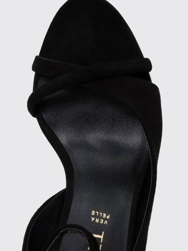 TWINSET Suede Sandals With Ankle Strap And Stiletto Heel
