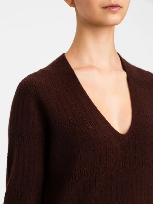 TWINSET Pure Wool V-neck Long-sleeved Jumper