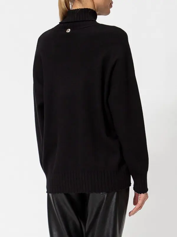 TWINSET Basic Viscose Blend Long-sleeved Turtleneck Jumper