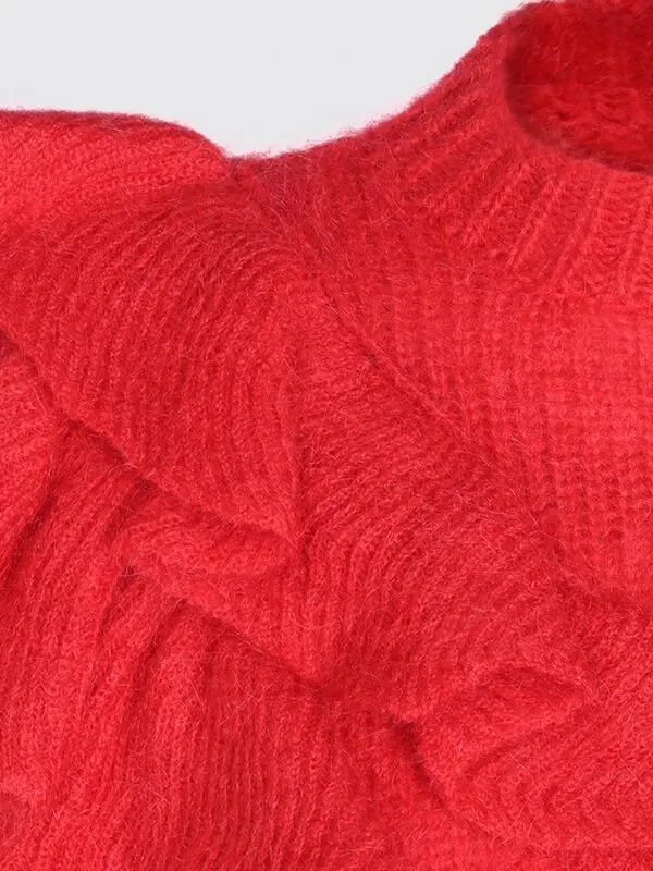 Elisabetta Franchi Ruffle-detail Mohair Blend Crew Neck Jumper