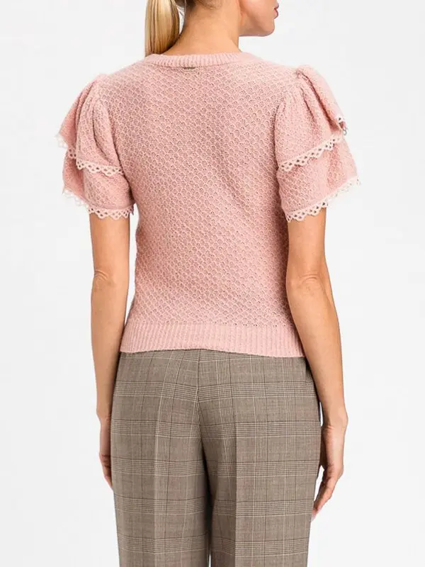 TWINSET Wool Blend Jumper With Short Puff Sleeves