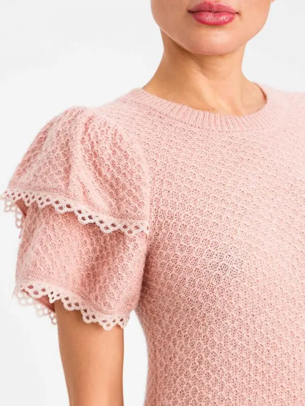 TWINSET Wool Blend Jumper With Short Puff Sleeves