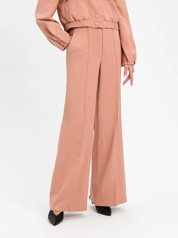 TWINSET High-waisted Palazzo Trousers In Viscose Blend