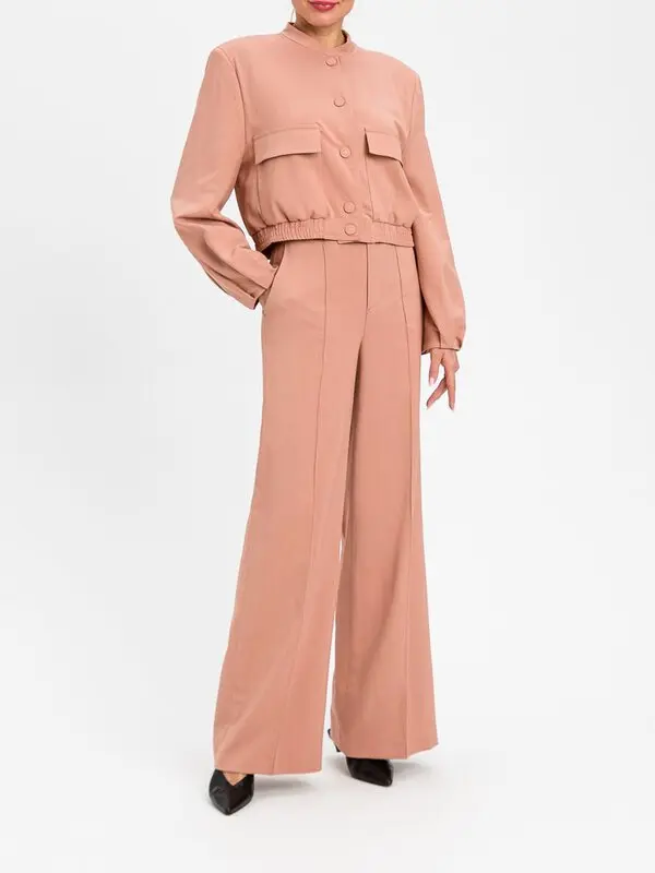 TWINSET High-waisted Palazzo Trousers In Viscose Blend