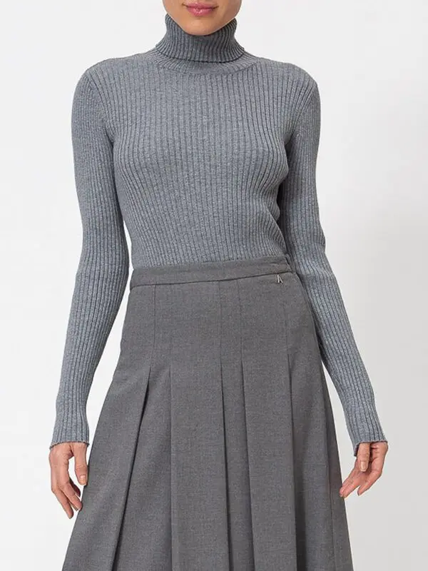 TWINSET Slim Fit Viscose Blend Turtleneck Jumper