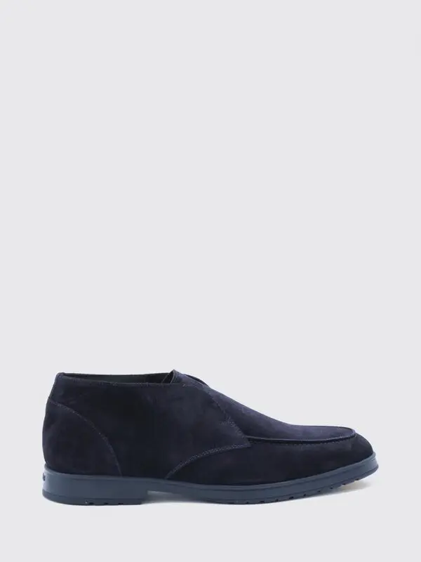 DOUCAL'S Suede Chukka Boots With Raised Apron - Blue