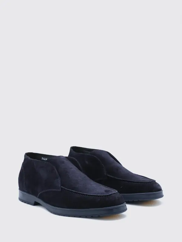 DOUCAL'S Suede Chukka Boots With Raised Apron - Blue