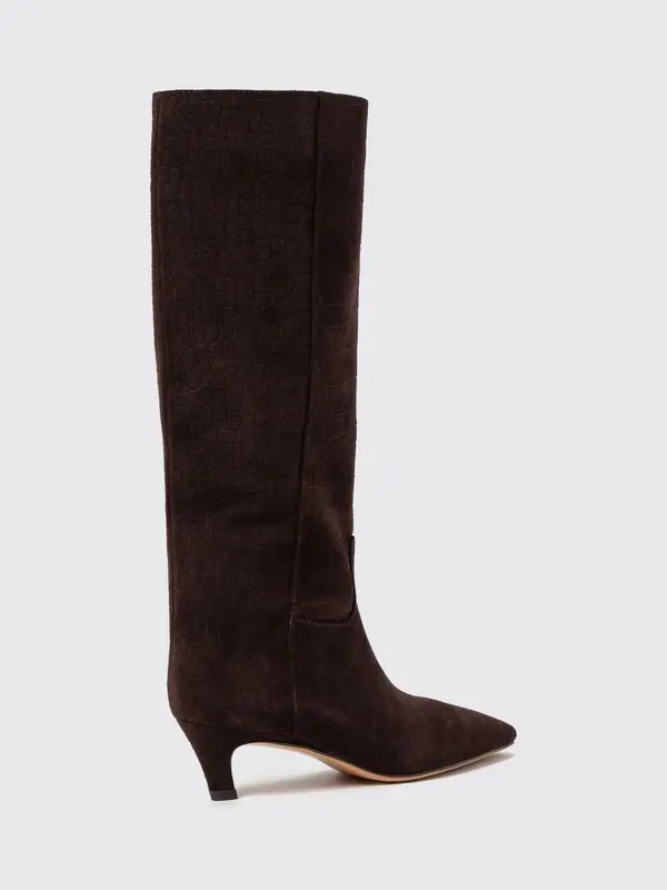 TWINSET Suede Knee-high Boots With Stiletto Heel And Pointed Toe