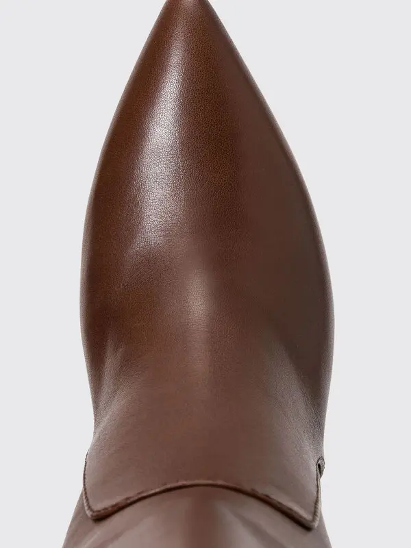 TWINSET Knee-high Boots In Smooth Leather With Block Heel And Almond Toe