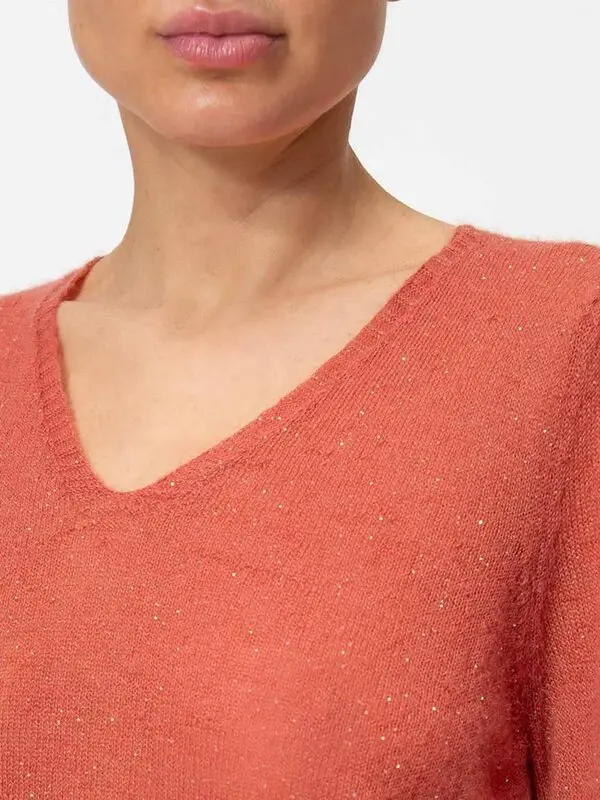 TWINSET V-neck Wool Blend Jumper With Ruched Shoulders