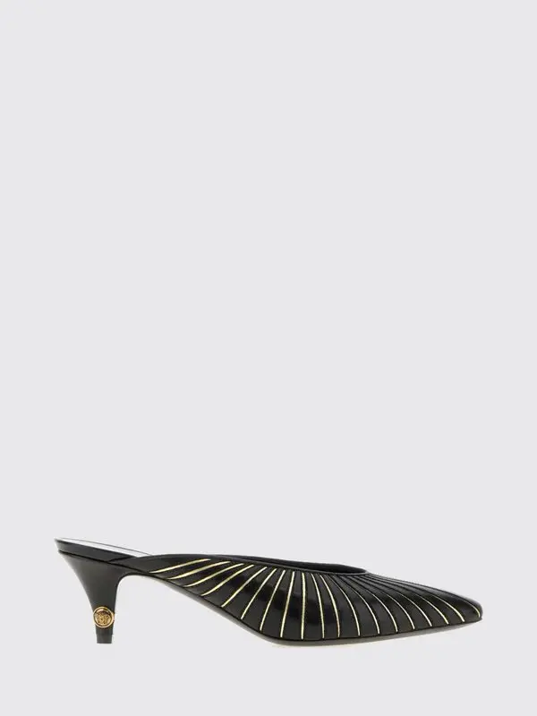 Versace Nappa Mules With Mid Stiletto Heel And Medusa Logo
