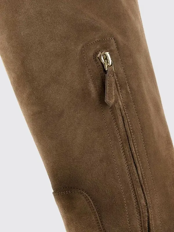 Santoni Suede Over-the-knee Boots With Low Heel