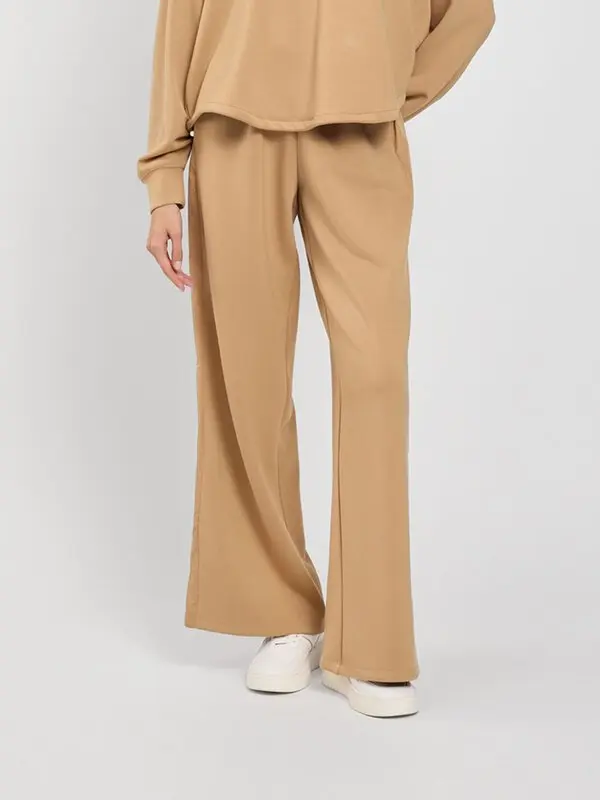 TWINSET Flared Viscose Blend Jogging Trousers With Drawstring Waist