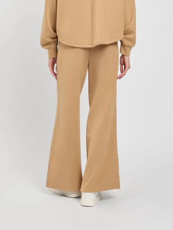 TWINSET Flared Viscose Blend Jogging Trousers With Drawstring Waist