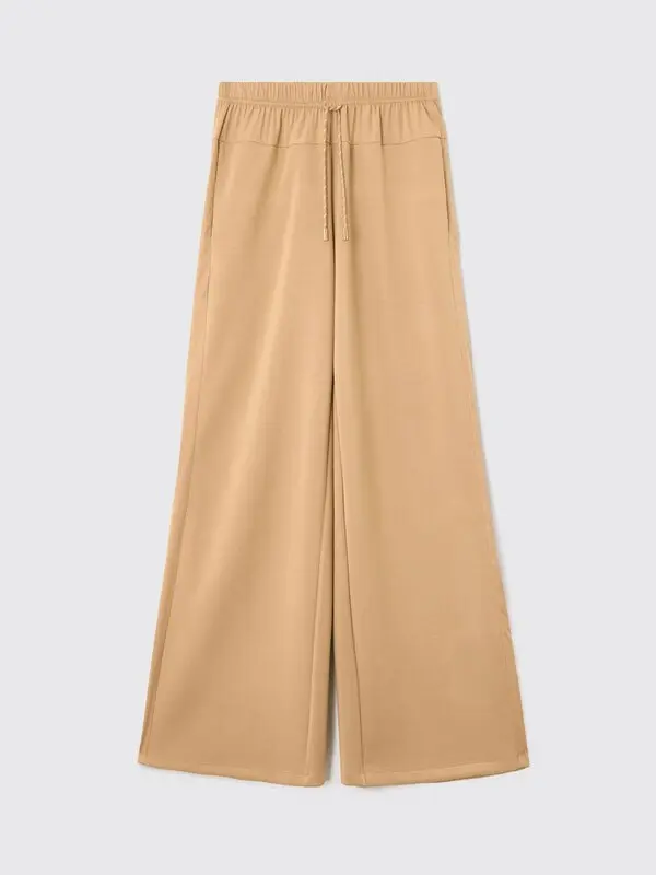 TWINSET Flared Viscose Blend Jogging Trousers With Drawstring Waist