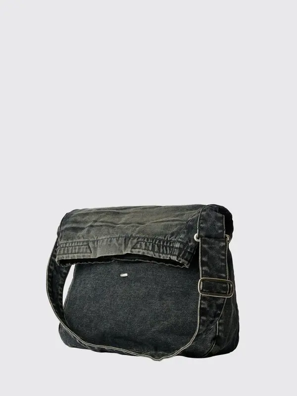 Our Legacy Cotton Denim Messenger Bag With Top Handle - Blue