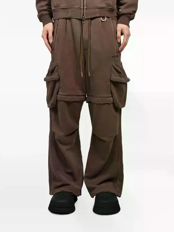 MLVINCE 2-way Distressed Cargo Pants - Brown