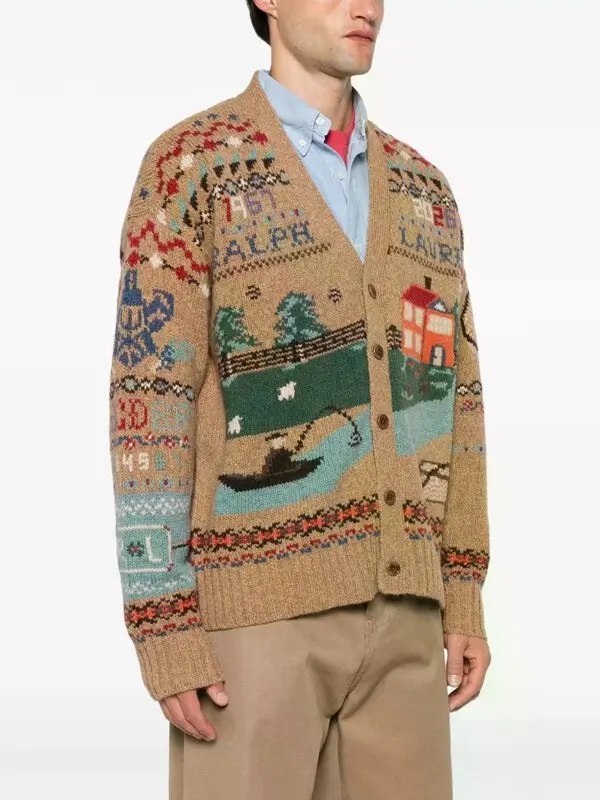 Polo Ralph Lauren Intarsia-knit V-neck Cardigan