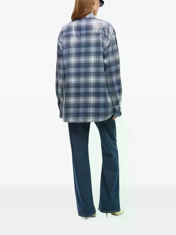 Pinko Overshirt With Check Pattern And Sequins