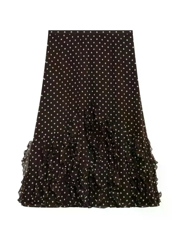 Valentino Garavani Polka-dot Ruffled Skirt