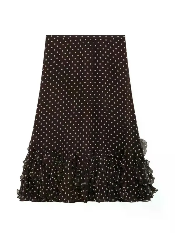 Valentino Garavani Polka-dot Ruffled Skirt