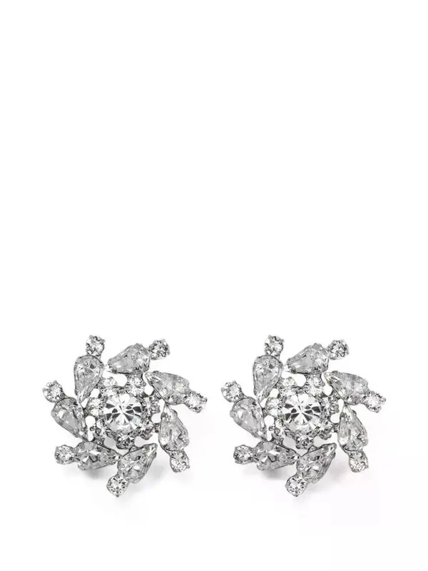 JENNIFER BEHR Shereen Crystal-embellished Earrings - Silver