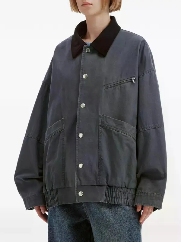 B+AB Contrast-collar Press-stud Jacket