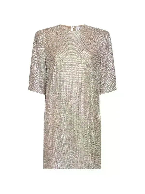 Giuseppe Di Morabito Crystal-embellished Short-sleeve Mini Dress - Silver
