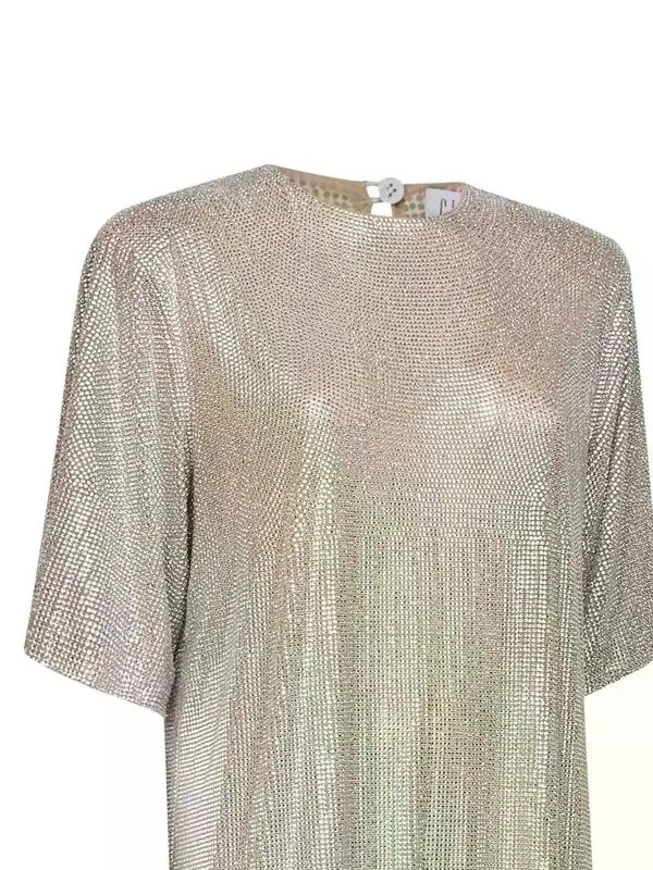 Giuseppe Di Morabito Crystal-embellished Short-sleeve Mini Dress - Silver