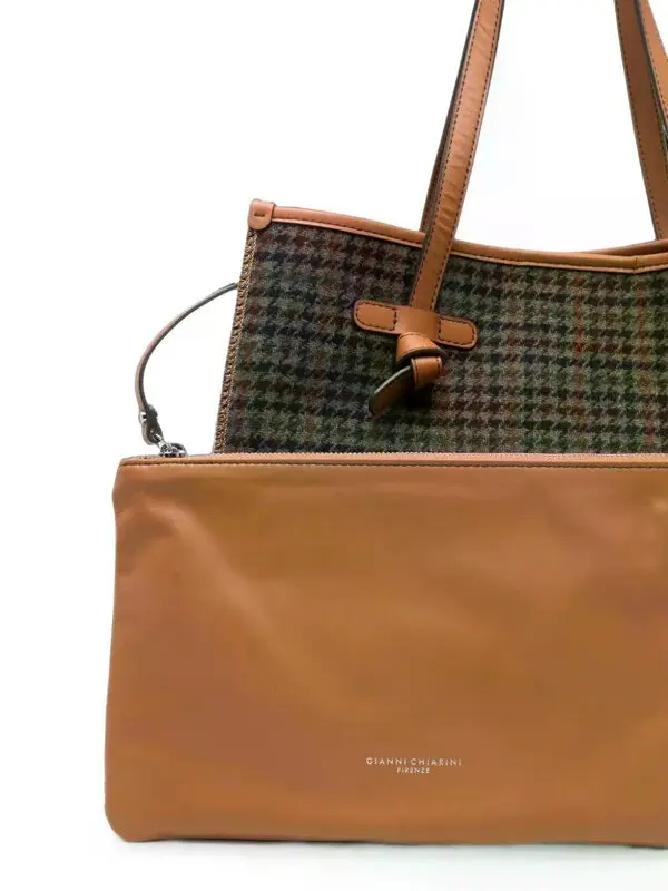 GIANNI CHIARINI Large Marcella Houndstooth-pattern Tote Bag