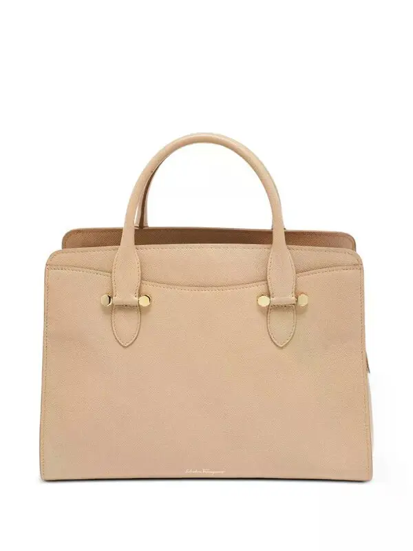 FERRAGAMO Today Leather Tote Bag - Neutrals