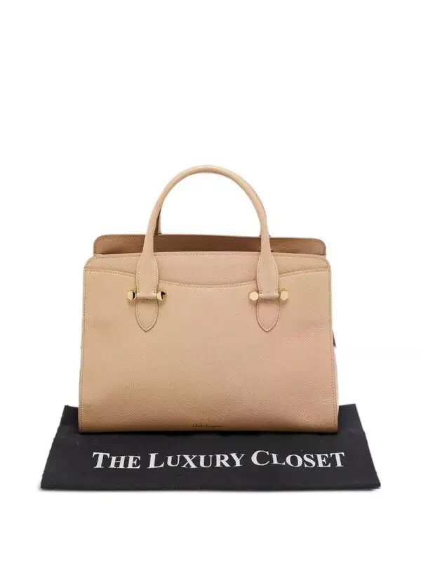 FERRAGAMO Today Leather Tote Bag - Neutrals