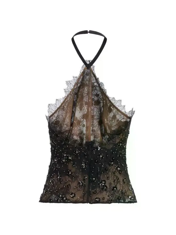 Elie Saab Sequin-embellished Halter-neck Top