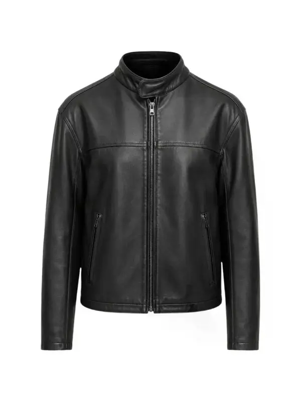 Vetements Zip-up Leather Jacket - Black