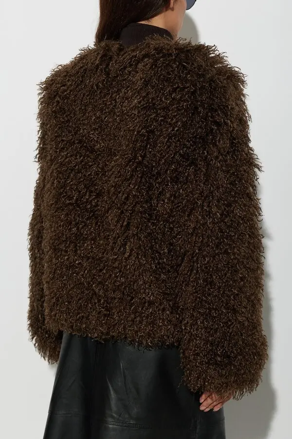 GESTUZ Faux Fur Jacket 'gzchoa' In Dark